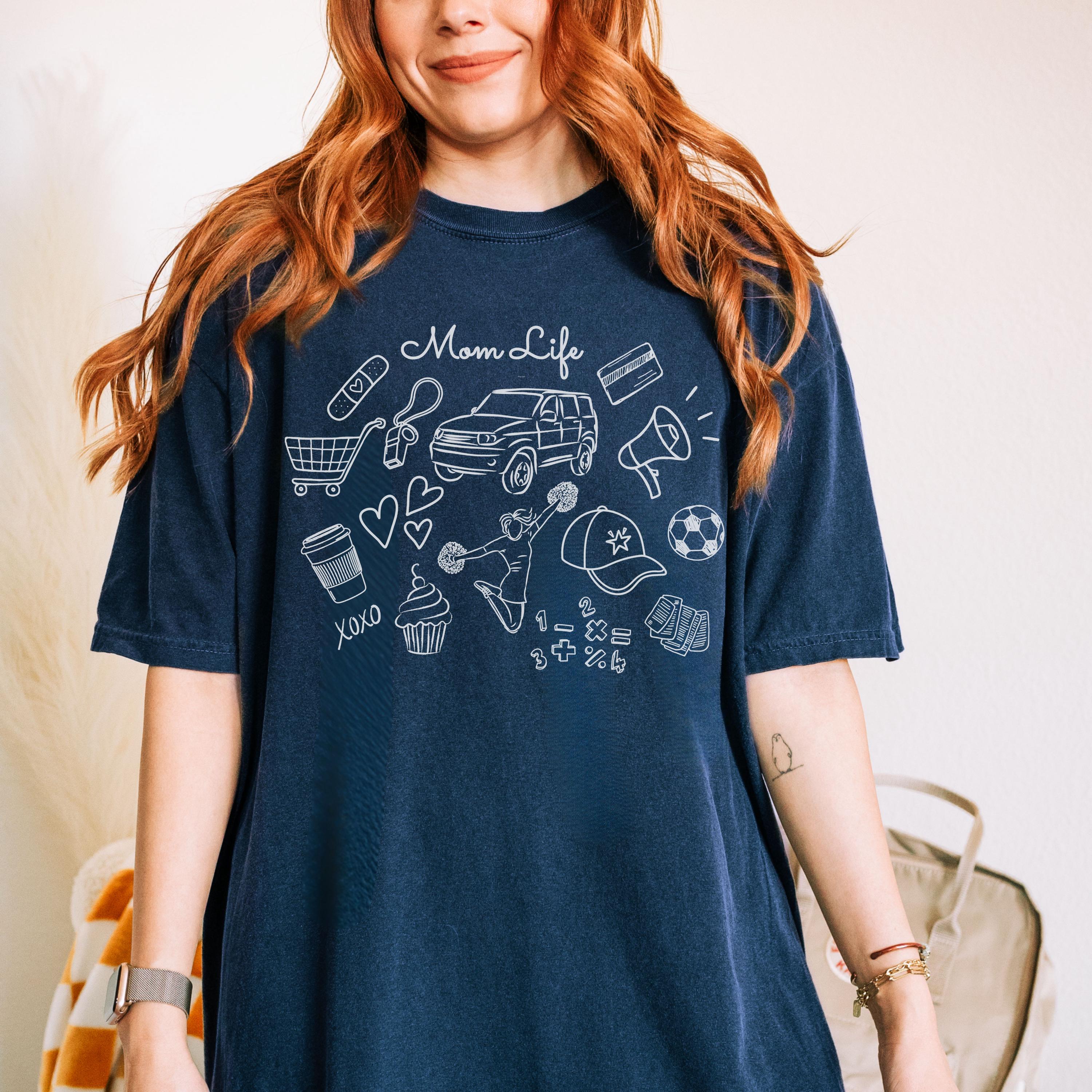 Cute Doodle Art Style Comfort Colors Mama Shirt; Whimsical T-shirt ...