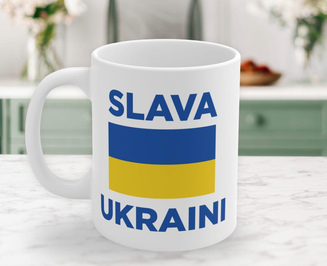 Slava Ukraini Mug, Support Ukraine Coffee Cup, Ukrainian Flag Gift ...