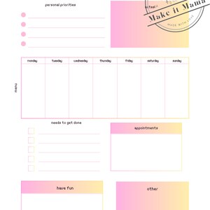Weekly Check in Template / Printable PDF / Family Weekly Check in ...