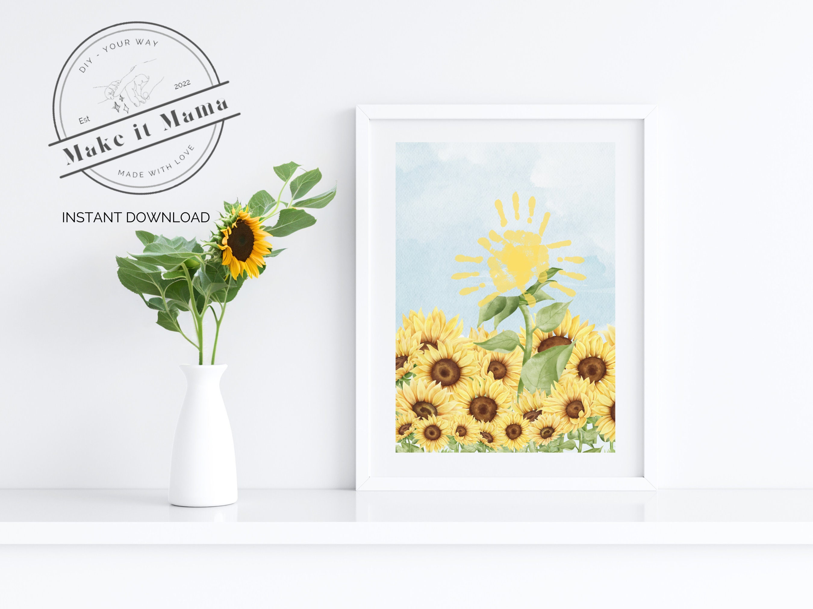 Sunflower Sign / Summer Handprint Art Craft / Keepsake Gift Sign ...