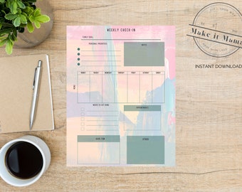 Weekly Check in Template / Printable PDF / Family Weekly Check in ...