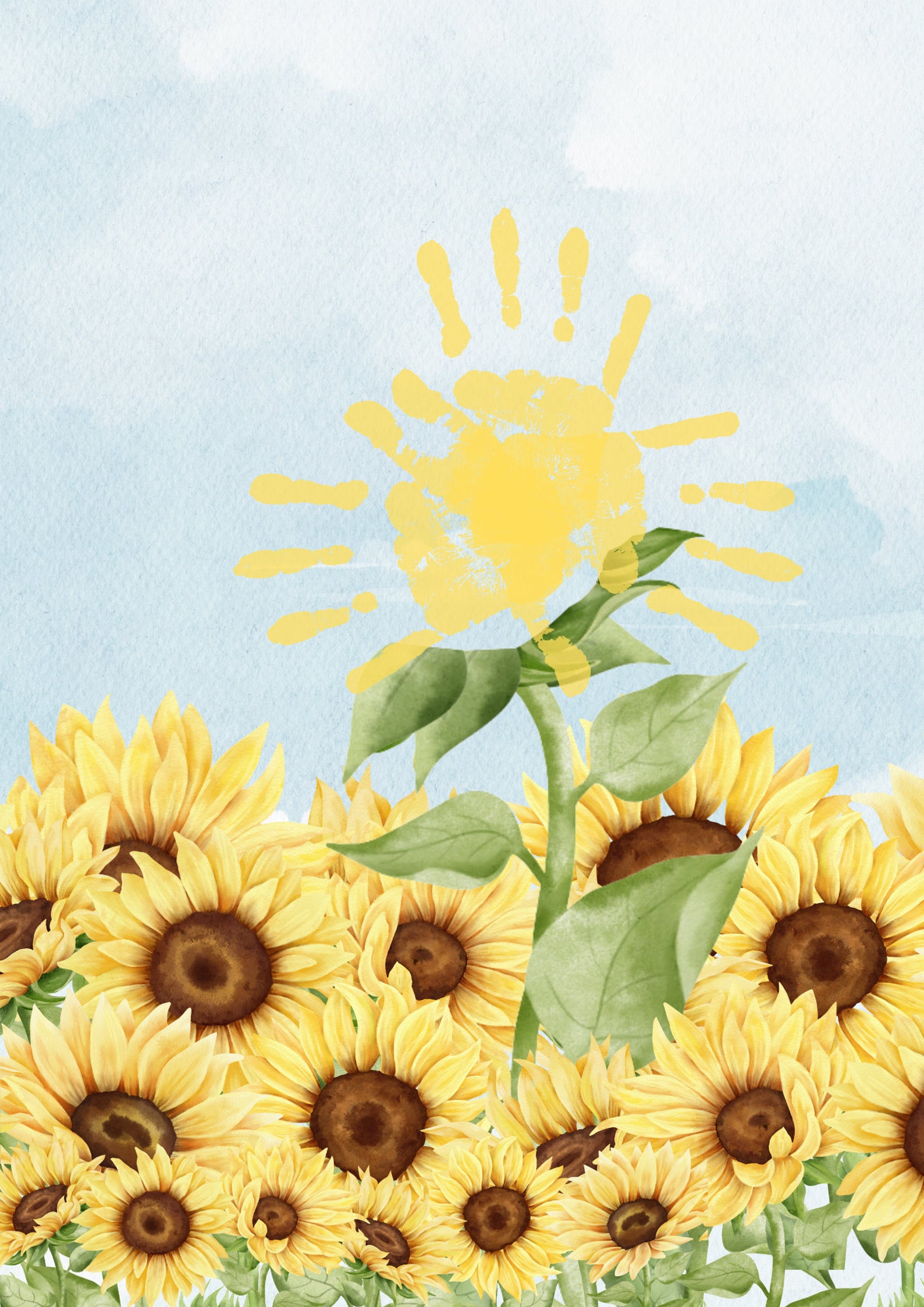 Sunflower Sign / Summer Handprint Art Craft / Keepsake Gift Sign ...