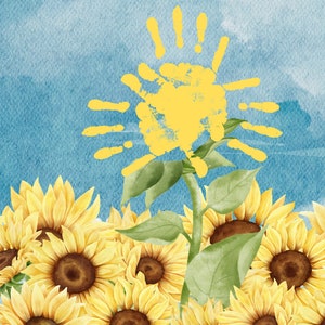 Sunflower Sign / Summer Handprint Art Craft / Keepsake Gift - Etsy