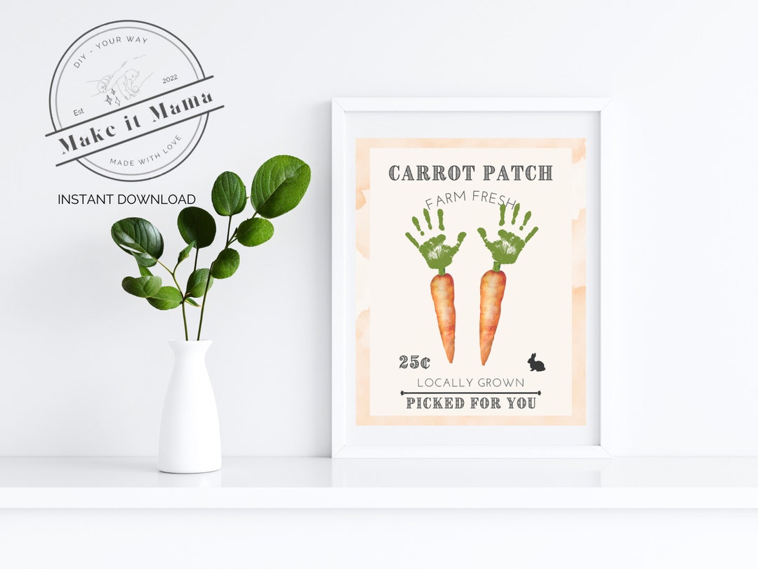 Carrot Patch Sign / Garden Handprint Art Craft / Keepsake Gift Sign ...