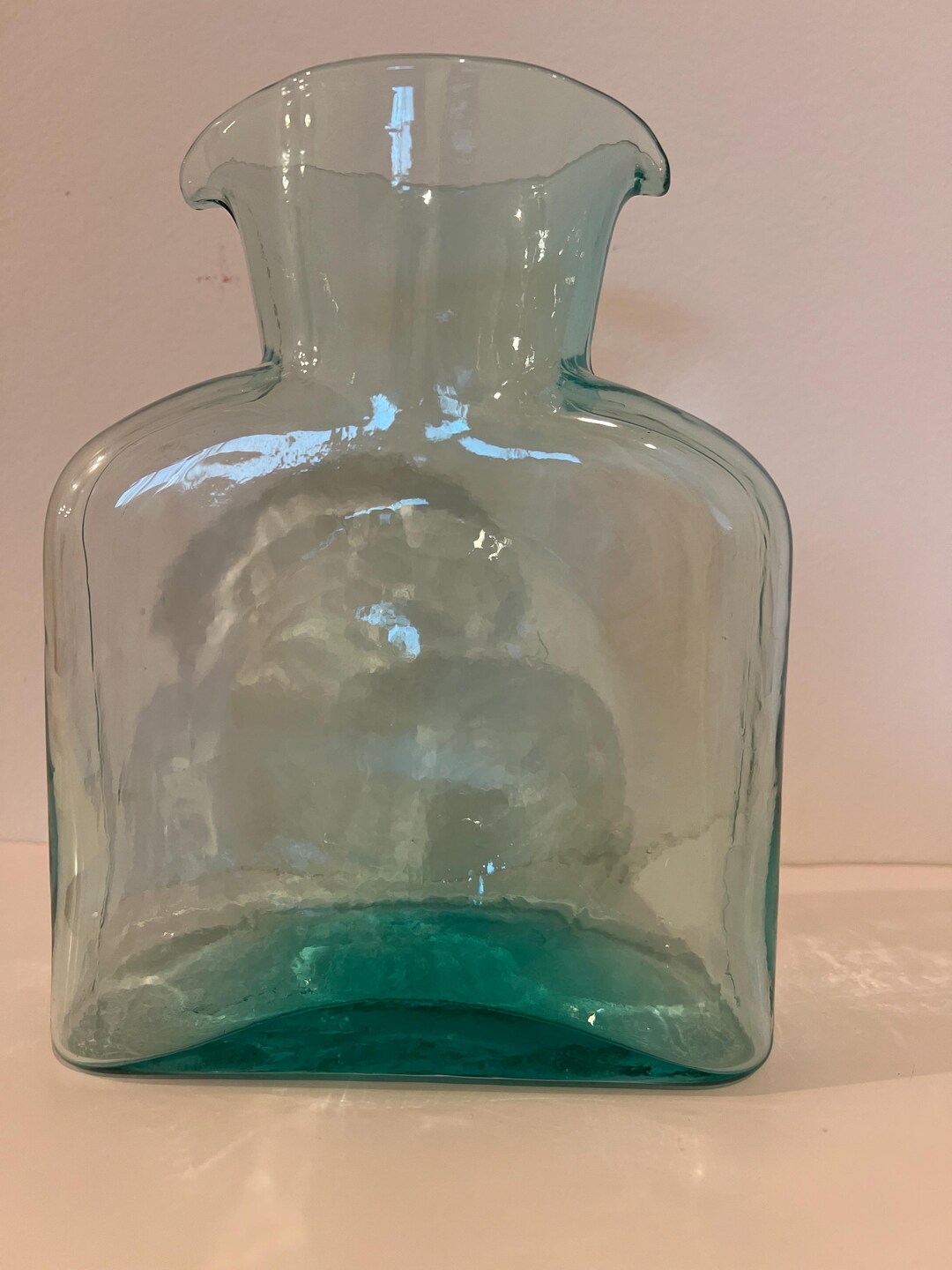 Vintage Blenko #384 Water Bottle Carafe - Antique Green - Etsy