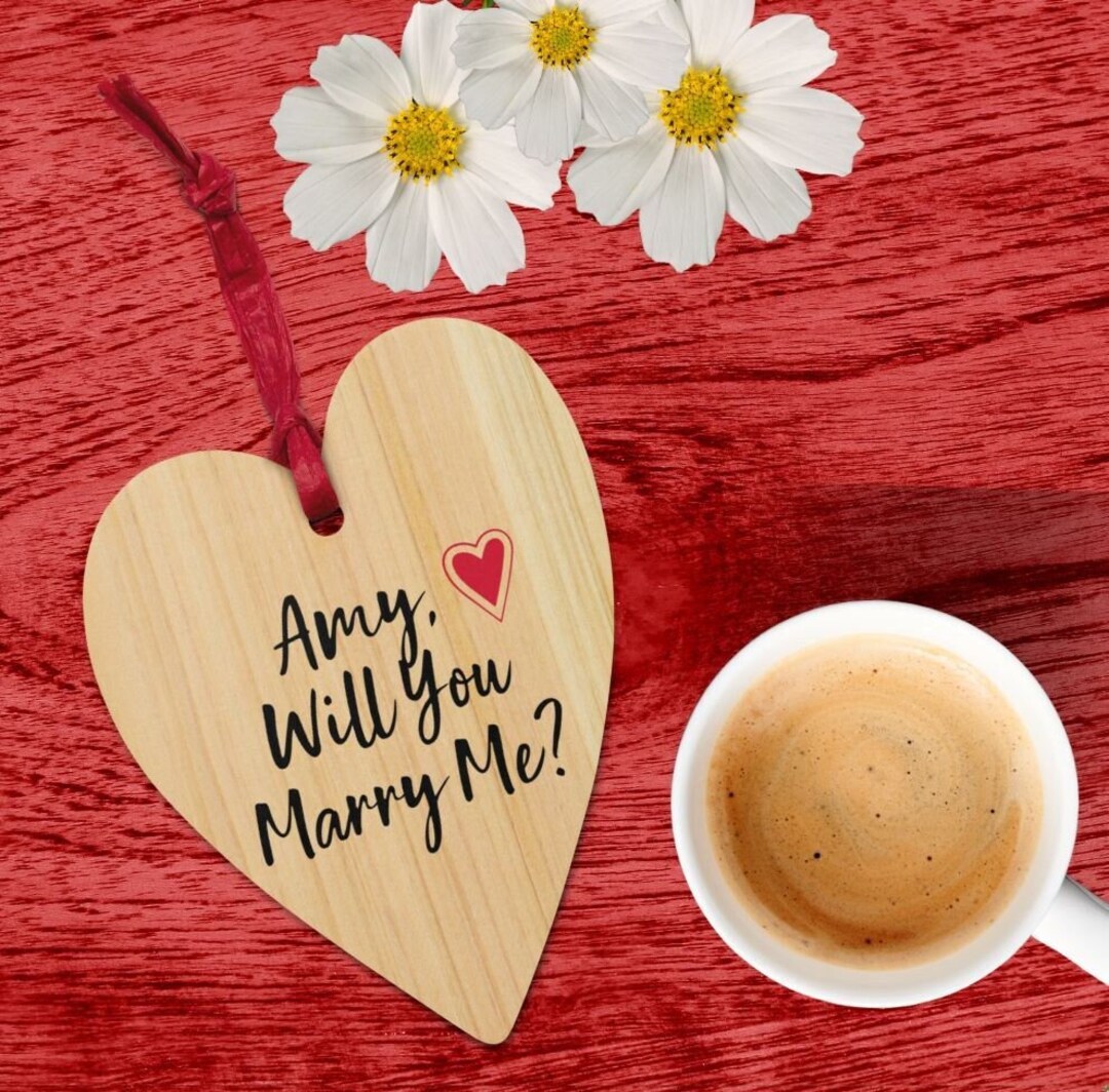Personalized Will You Marry Me Wooden Heart Symbol Marry Me Sign Custom ...