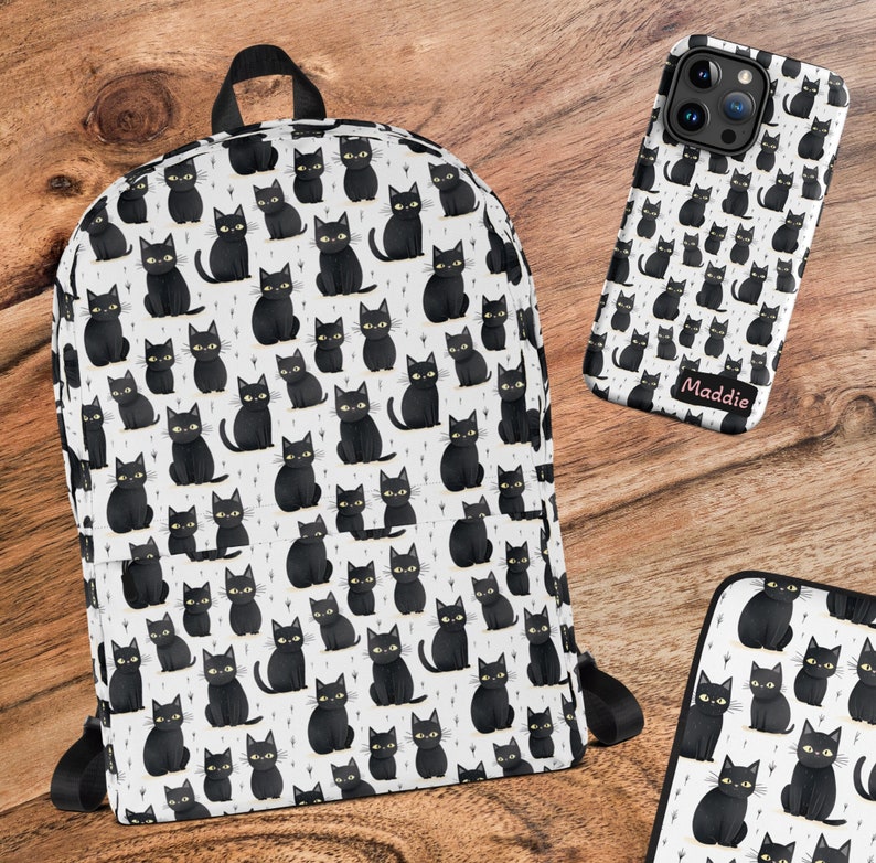Black Cat Backpack Cat Backpack for Kids Women and Teens Cat Backpack ...