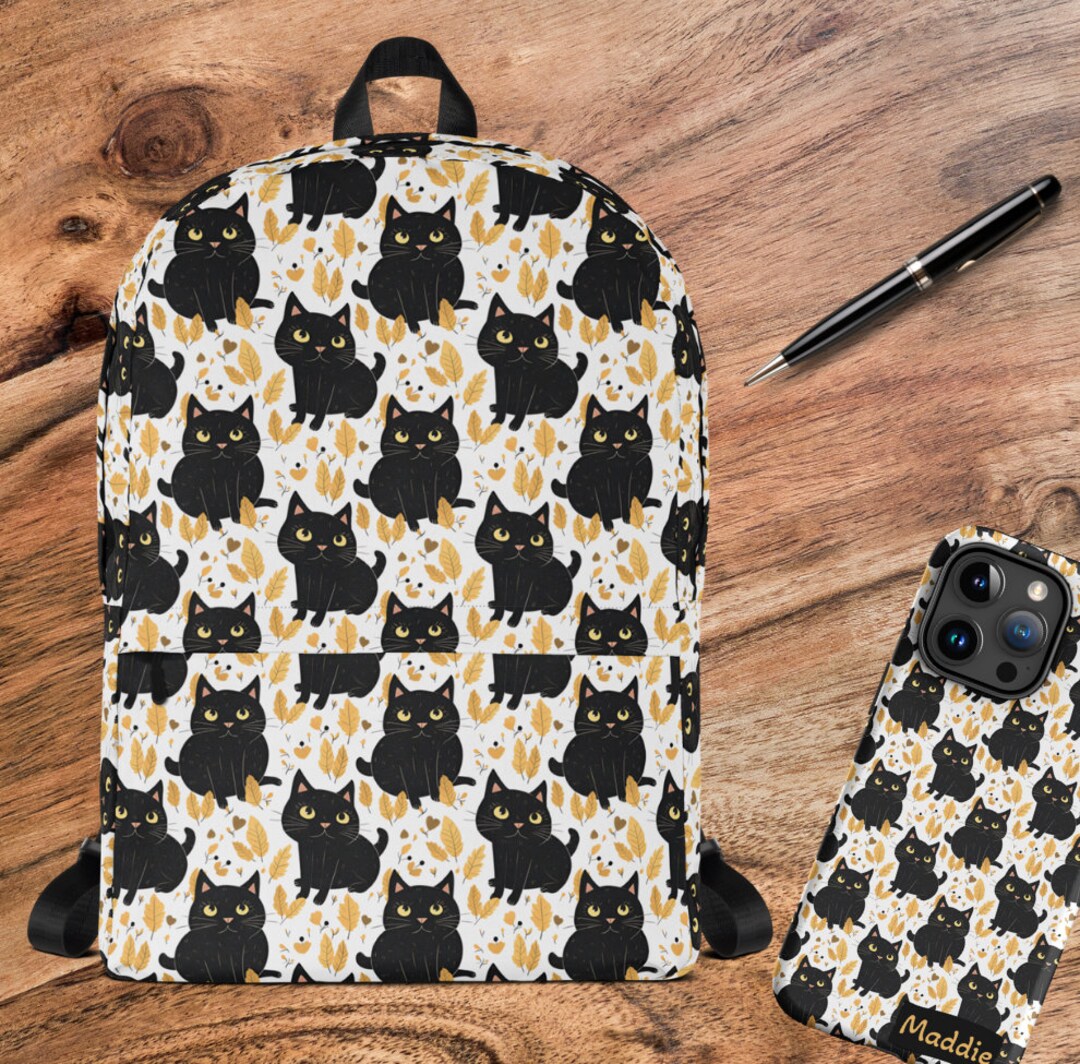 Adorable Black Cat Back to School Backpack, Back to School Backpack for ...