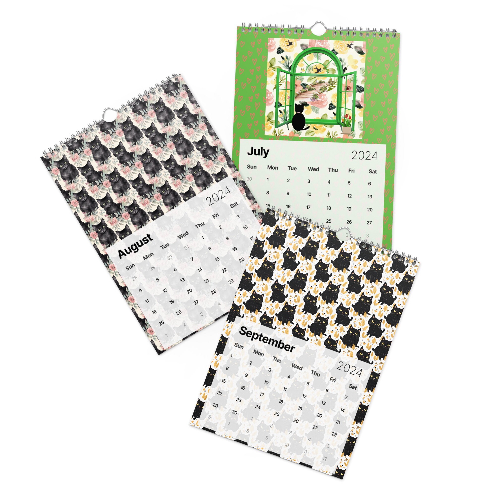 Cat Calendar Cat Wall Calendar 2024 for Her Cute Cat Calendar for Girls ...