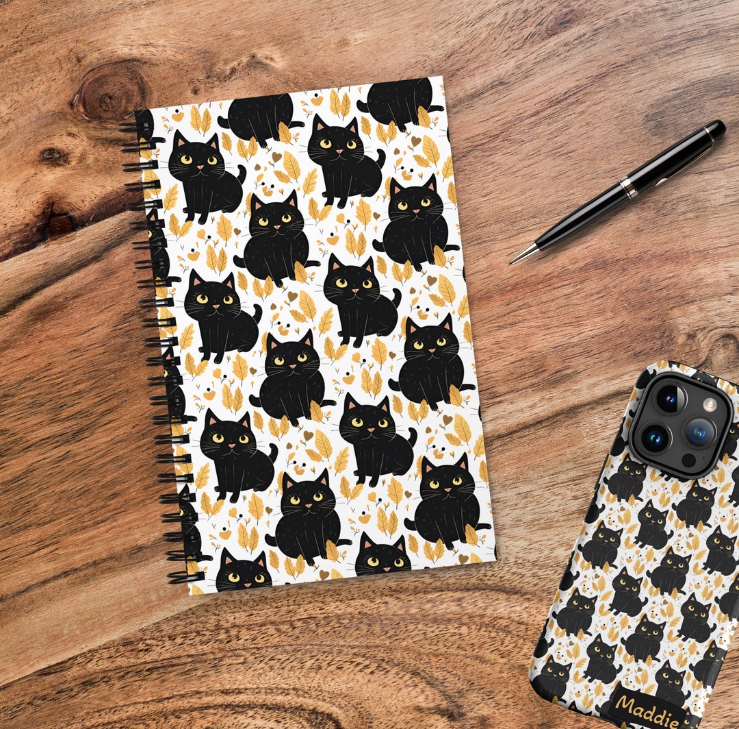 Black Cat Spiral Notebook for Kids Girls Teens Women Cat Lovers Gift ...