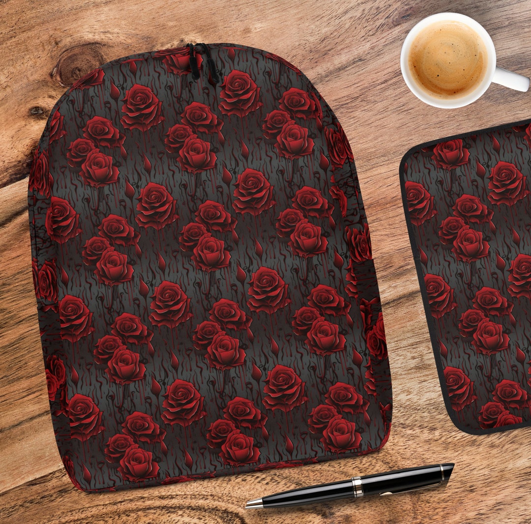 Red Dripping Rose Minimalist Backpack for Women Teens Girls Chic Back ...