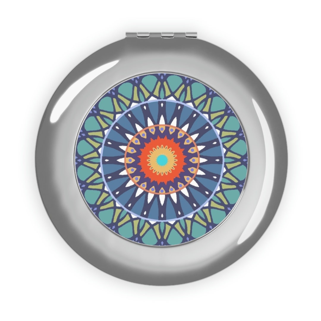 Stylized Mandala on Travel Mirror Compact - Etsy