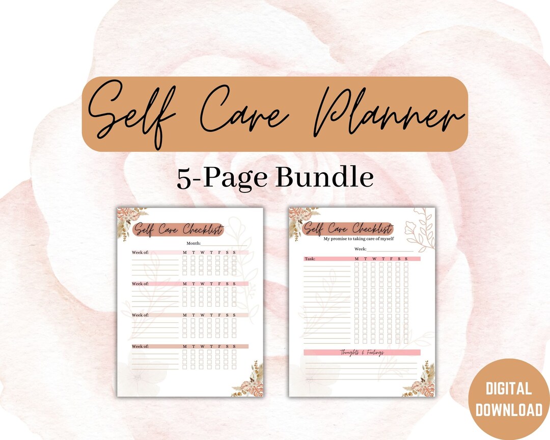 Self Care Planner for Mental Health and Wellness, Daily Well-being ...
