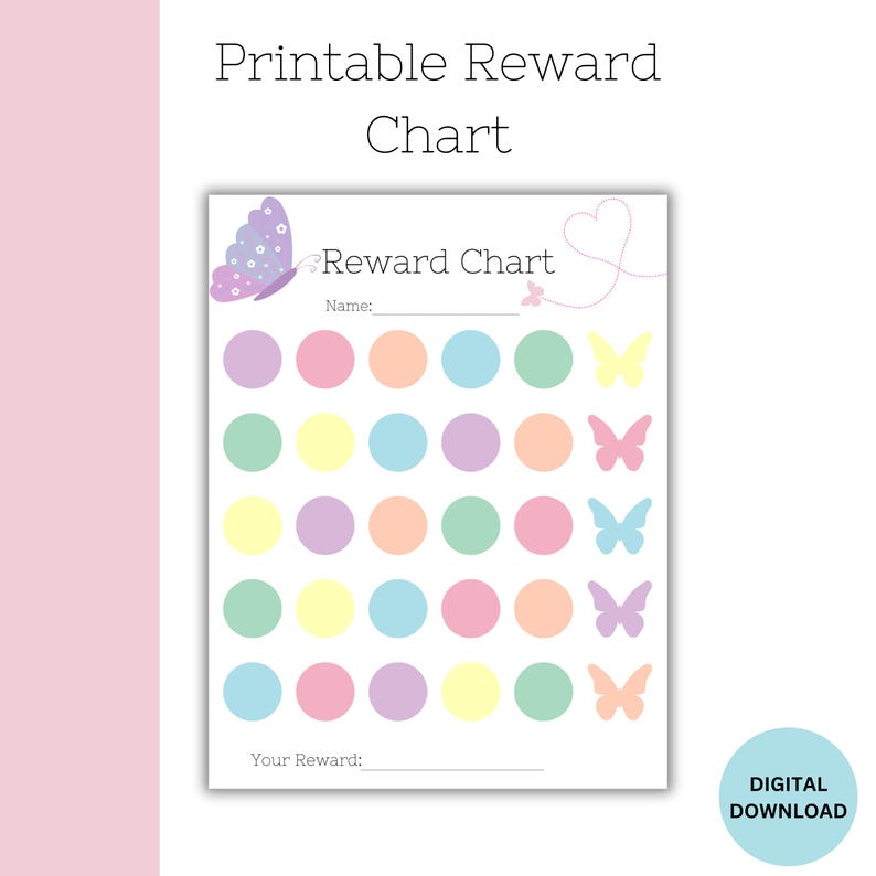 Butterfly Reward Chart for Kids, Behavior Chart, Chore Tracker ...