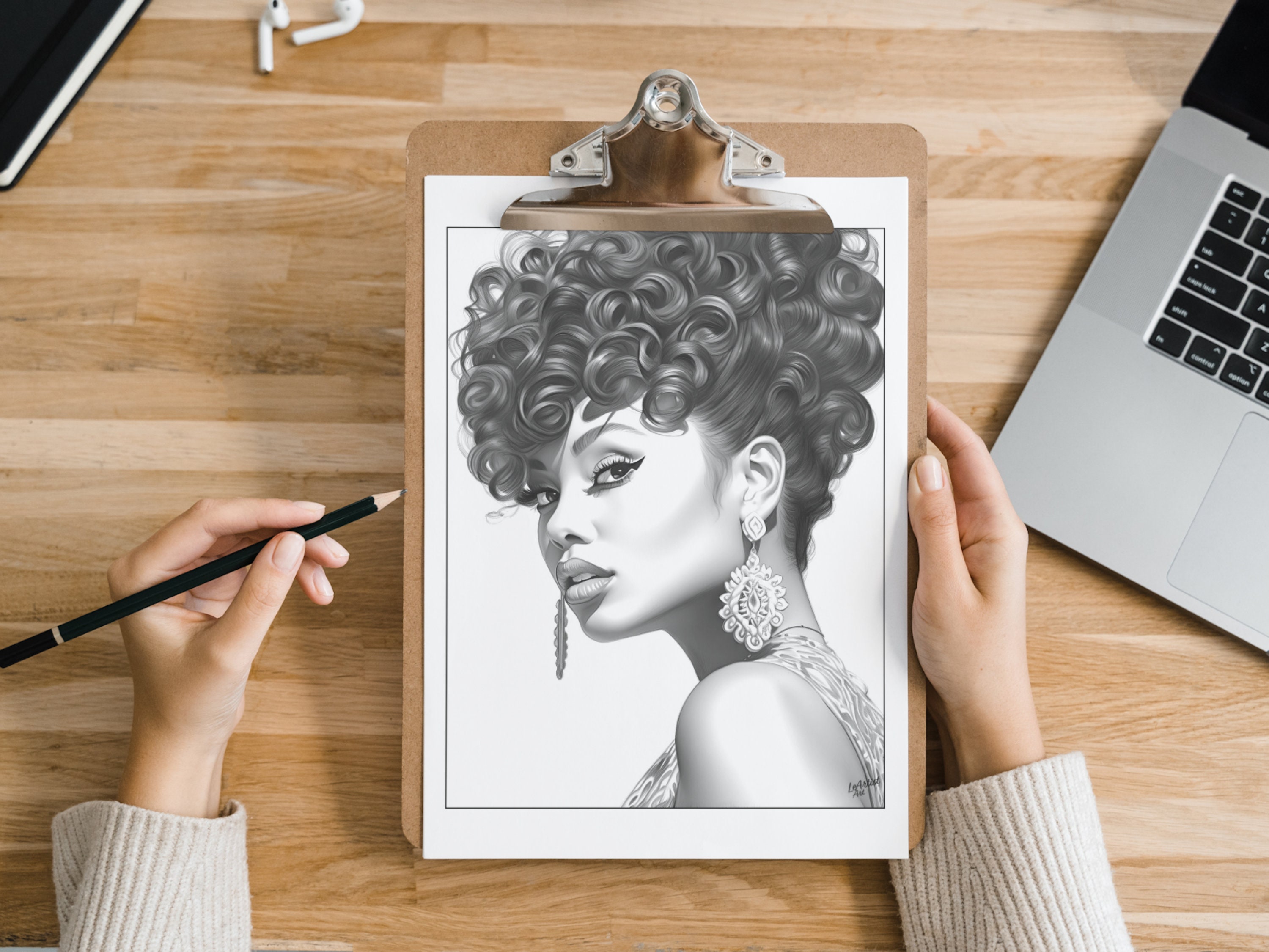 Black Women Coloring Book: Red Carpet Event Grayscale Fashion Adult ...