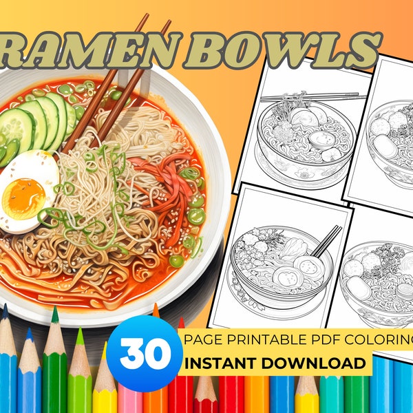Ramen Bowl Coloring - Etsy