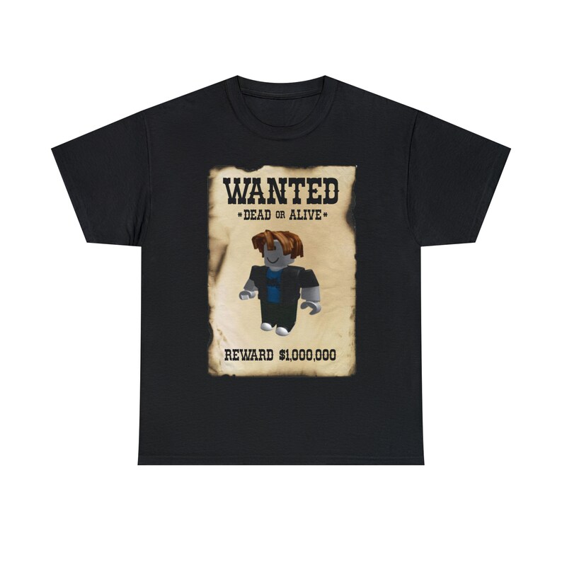 Roblox Bacon Hair Cowboy Wild West Wanted Poster Unisex Heavy Cotton ...