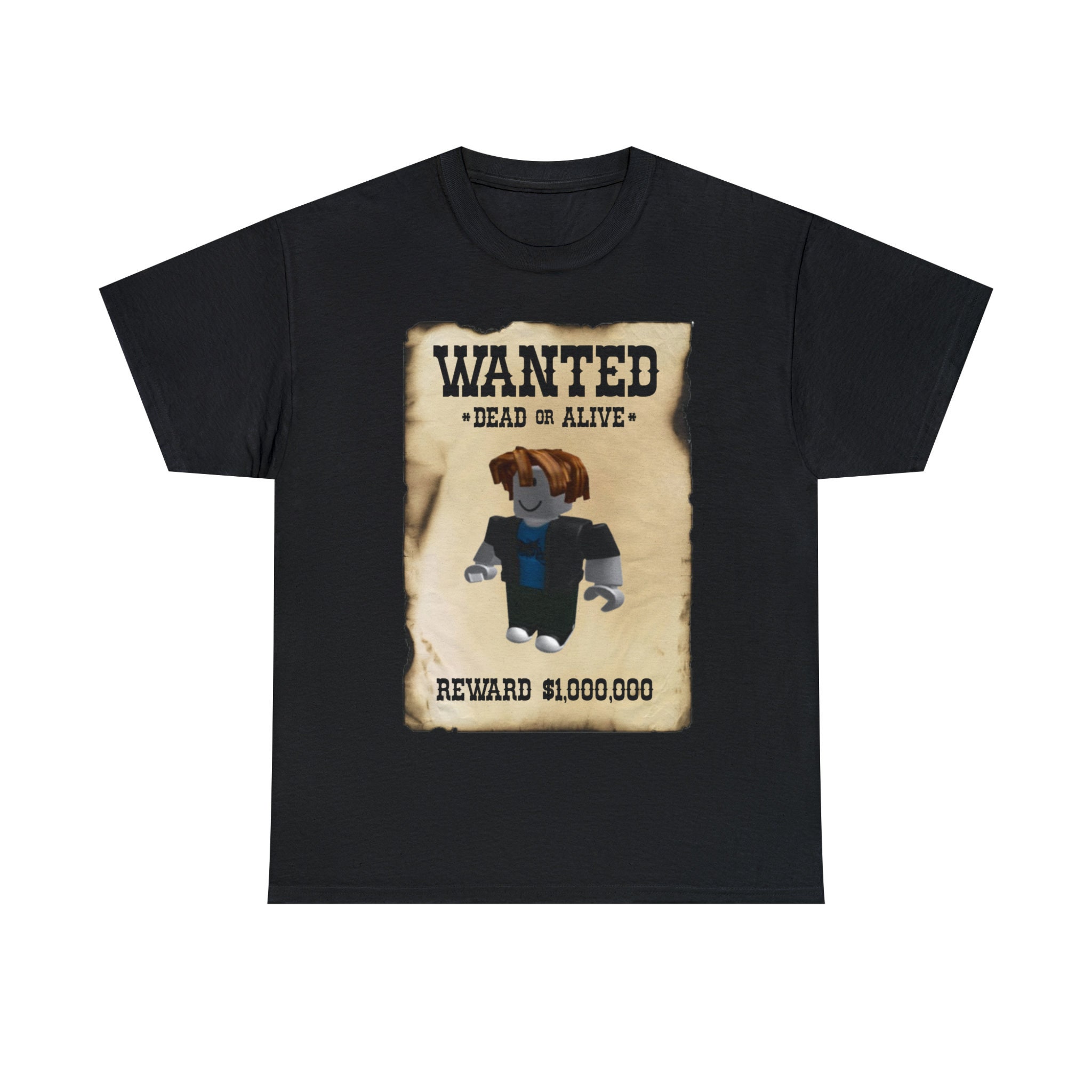 Roblox Bacon Hair Cowboy Wild West Wanted Poster Unisex Heavy Cotton ...