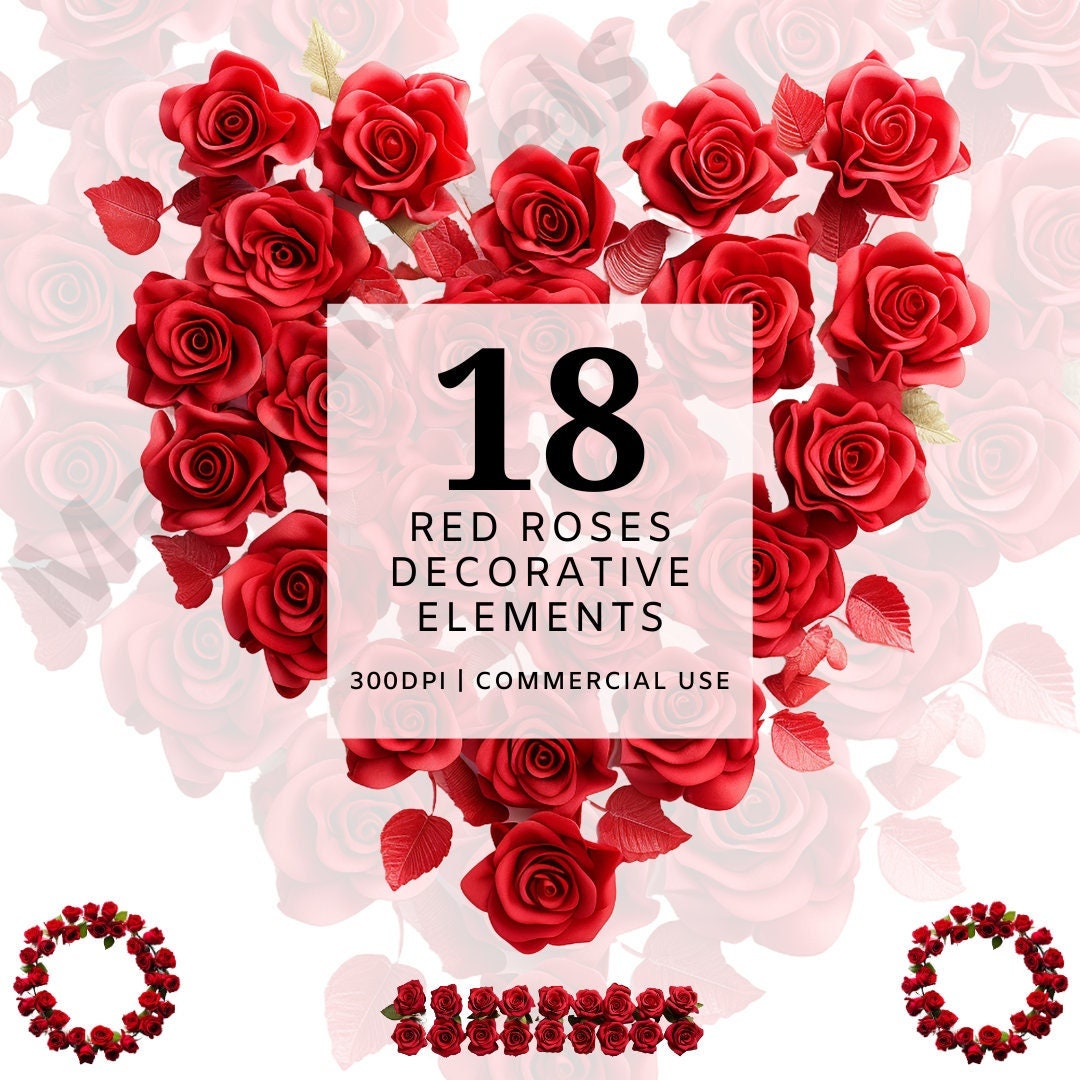Red Rose Clipart Red Roses Png Red Rose Wreath Rose Art Wedding Clipart ...