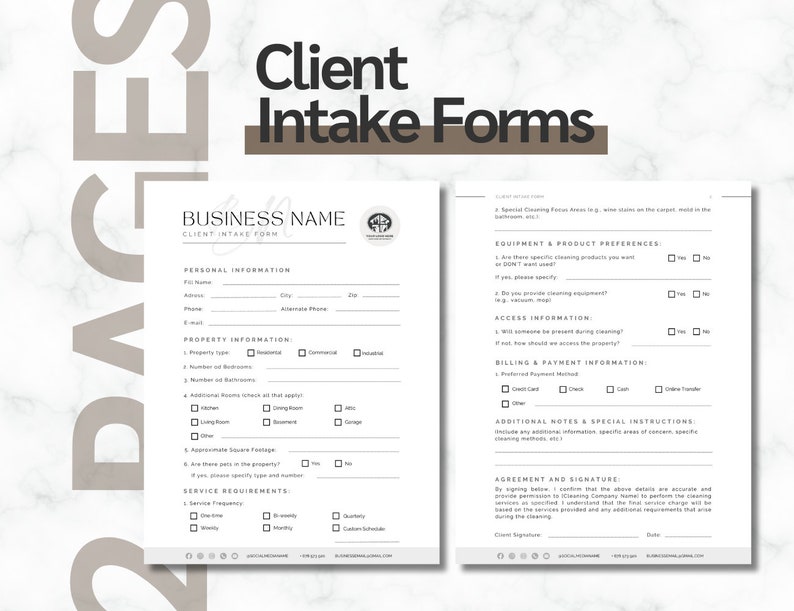 Cleaning Business Forms, Cleaning Company, Editable Cleaning Checklist ...