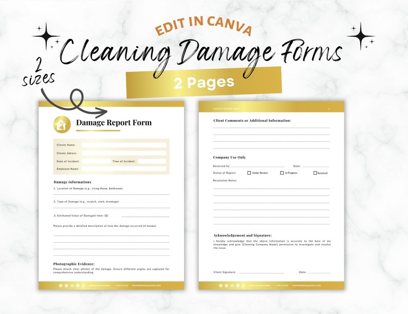 Cleaning Business Forms Bundle, Commercial Cleaning, Editable Residential Cleaning, Cleaning ...