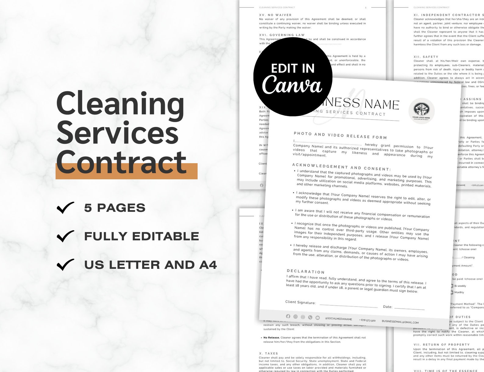 Cleaning Business Bundle, Cleaning Intake Form, Editable Cleaning ...