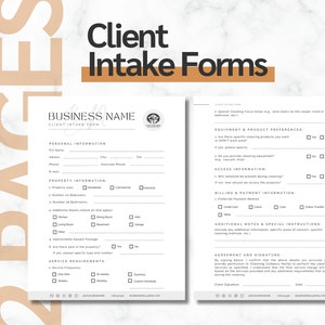 Cleaning Business Bundle, Cleaning Intake Form, Editable Cleaning ...