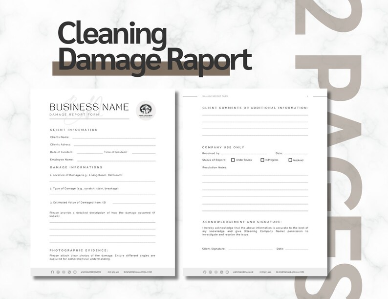 Cleaning Business Forms, Cleaning Company, Editable Cleaning Checklist ...