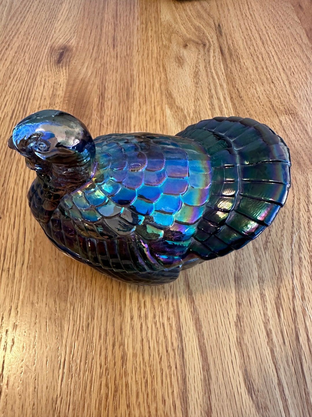 Vintage Imperial Glass Iridescent Turkey Nesting Dish - Etsy