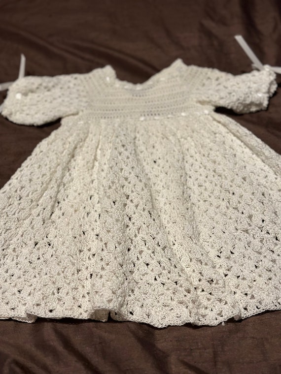 Hand Crocheted 2 pc Christening Gown - Gem