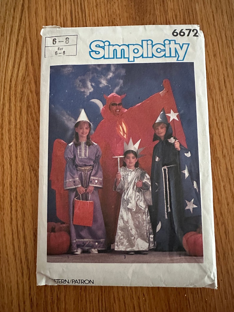 Simplicity 6672 Kids Halloween Devil Wizard Costumes Size 6-8 - Etsy