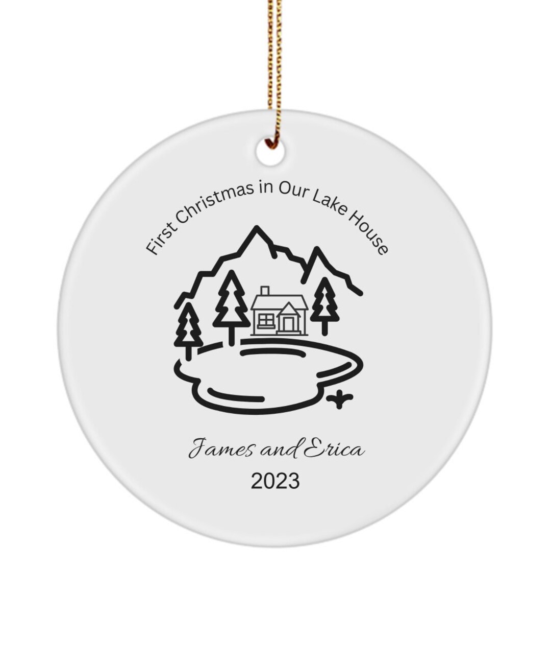 First Christmas in Our Lake House Ornament, Personalized Christmas ...