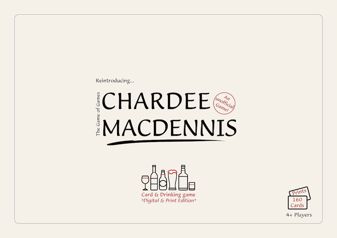 Chardee Macdennis Drinking Game: It's Always Sunny Inspired (digital ...