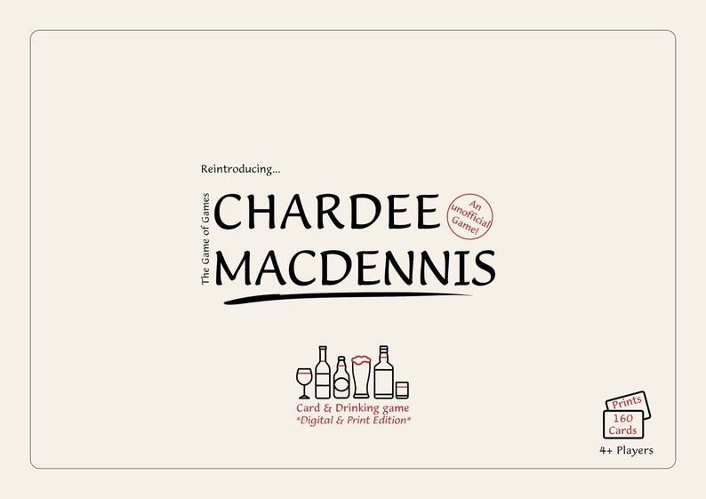 Chardee Macdennis Drinking Game: It's Always Sunny Inspired (digital ...