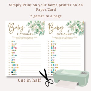 Baby Shower Emoji Pictionary Printable Baby Shower Game Activity Baby ...