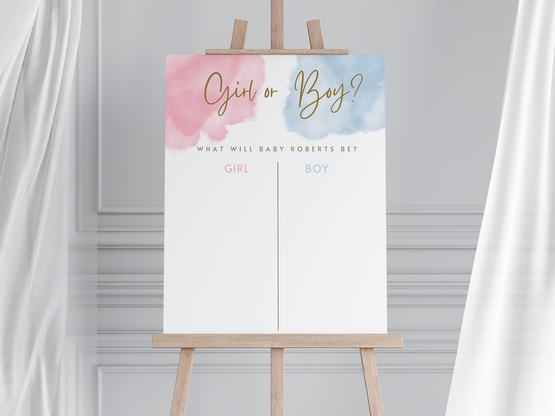 Baby Shower Game Girl or Boy Guess the Gender Game Boy or Girl Gender ...