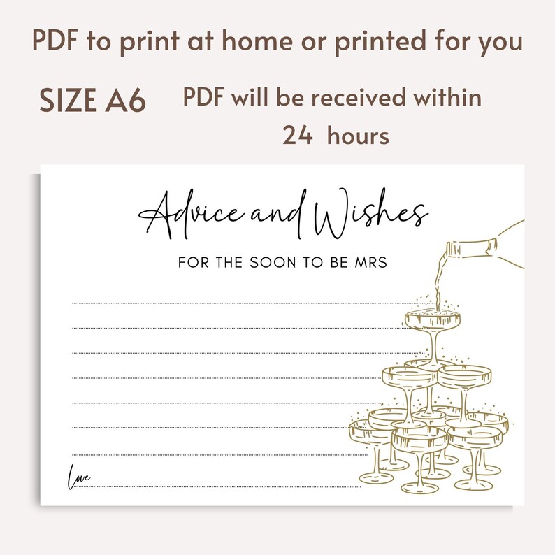 Hen Do Advice and Wishes Cards for the Soon to Be Mrs Bridal Shower ...
