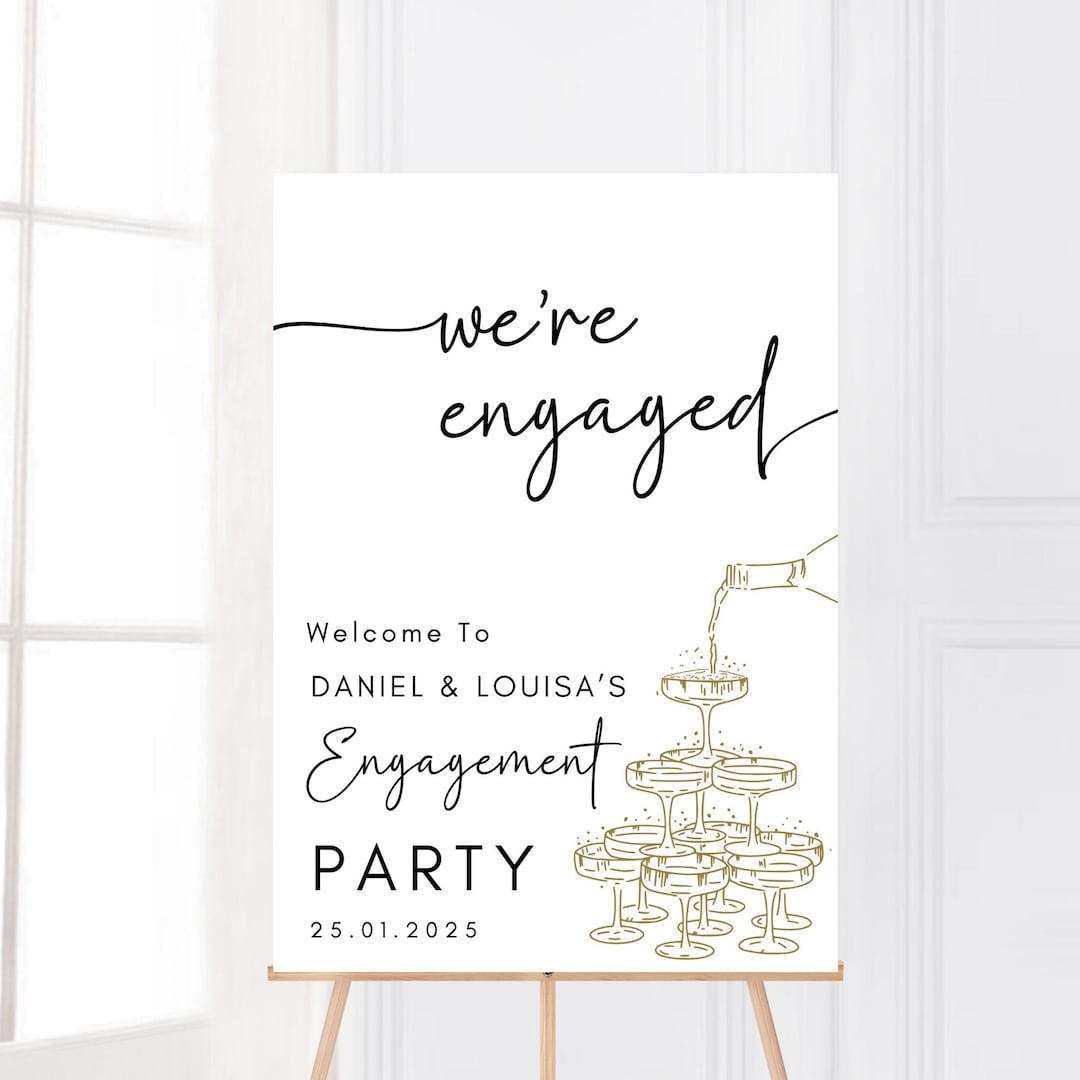 Personalised Engagement Party Welcome Sign Custom We're Engaged Welcome ...