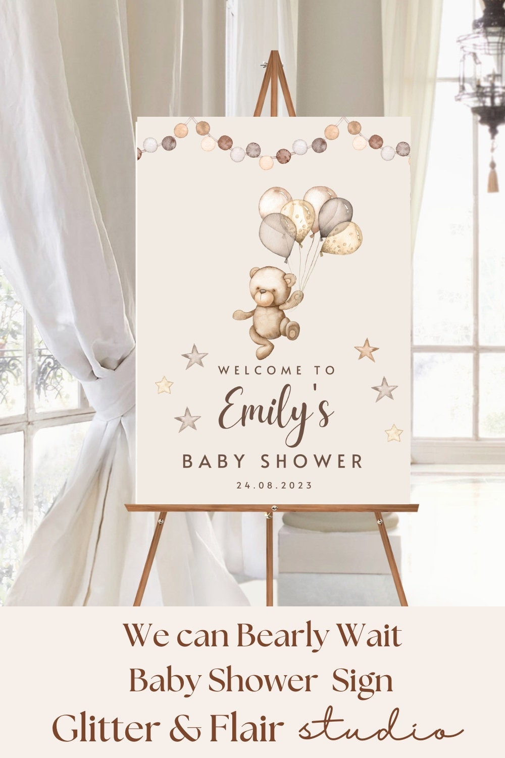Cartel de bienvenida para baby shower Podemos esperar - Etsy México