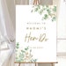 Personalised Hen Do Welcome Sign Greenery and Gold Font Portrait ...