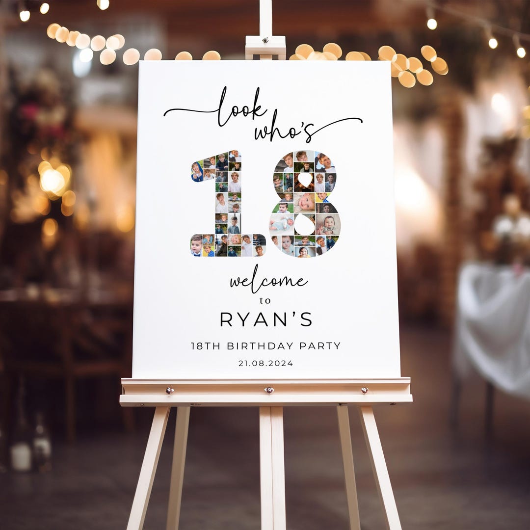 Personalised 18th Birthday Welcome Poster Custom Photo Collage Welcome ...