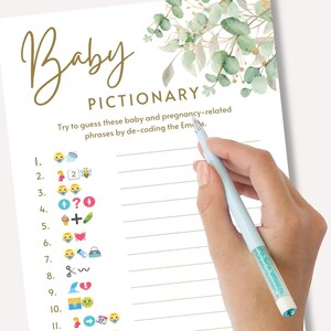 Baby Shower Emoji Pictionary Printable Baby Shower Game Activity Baby ...