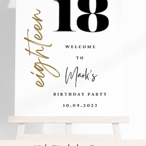 18th Birthday Party Welcome Sign Minimalist Custom Birthday Welcome ...
