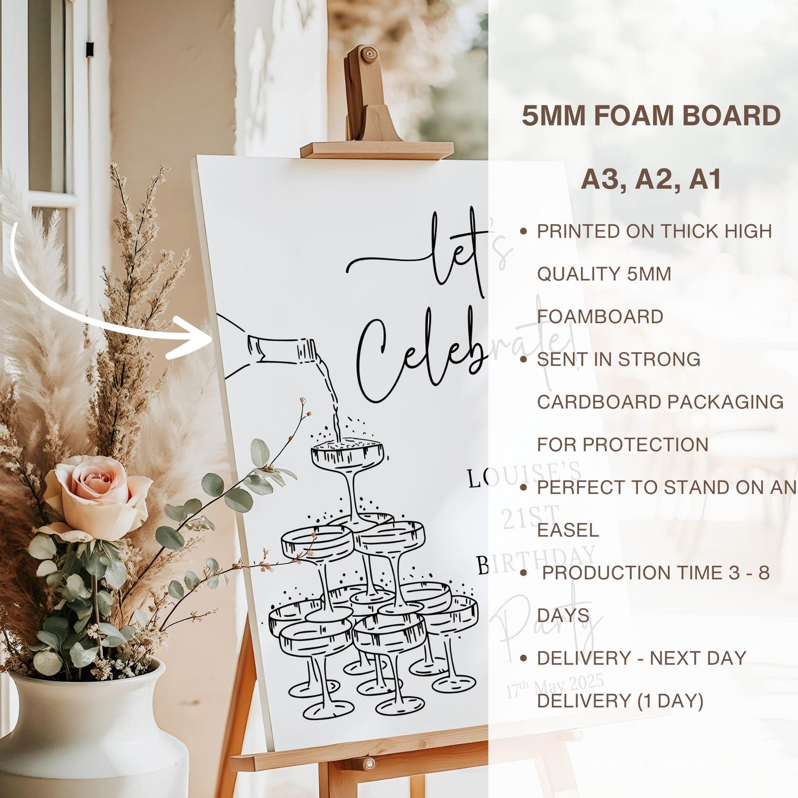 Personalised 21st Birthday Party Sign for Her PRINTED Custom 21st ...