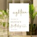Personalised 18th Birthday Party Sign Minimal Design Gold Font PRINTED ...