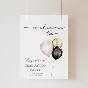 Graduation Party Welcome Poster, Custom University Printed Foam Board ...