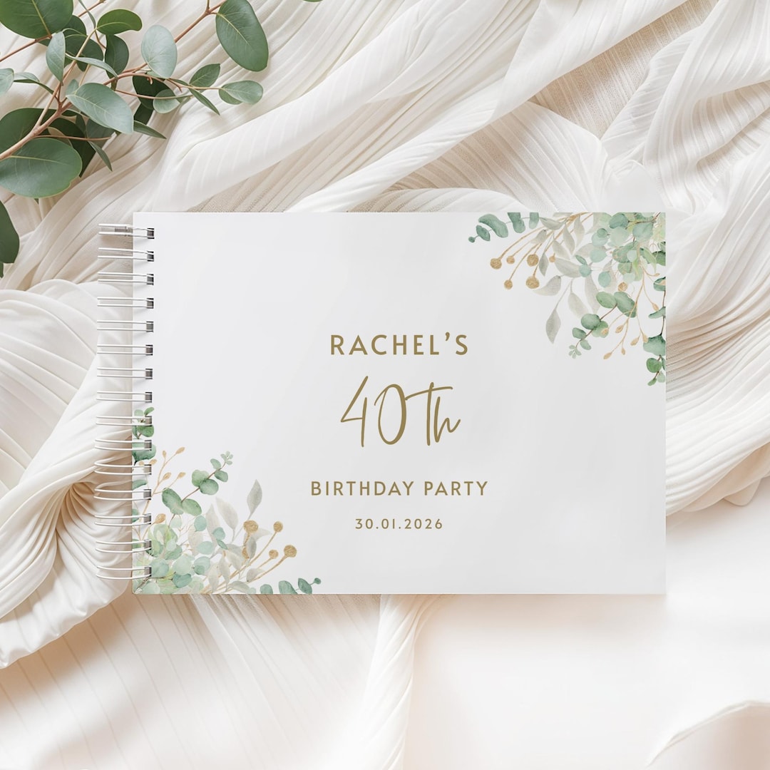 Custom Birthday Party Guest Book Any Age Personalised Guestbook ...