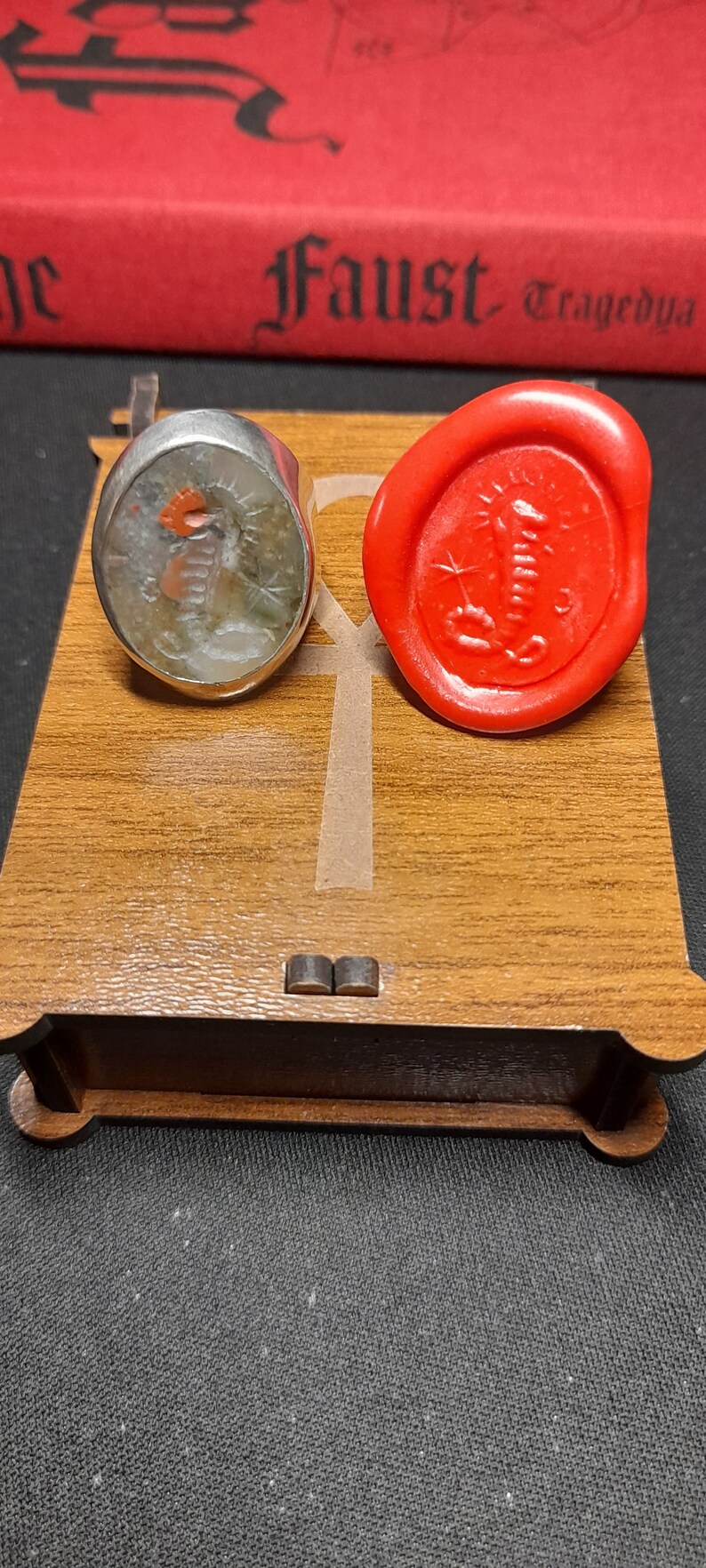 Gnostic Chnoubis Engraved on Bloodstone Gem Silver Ring - Etsy