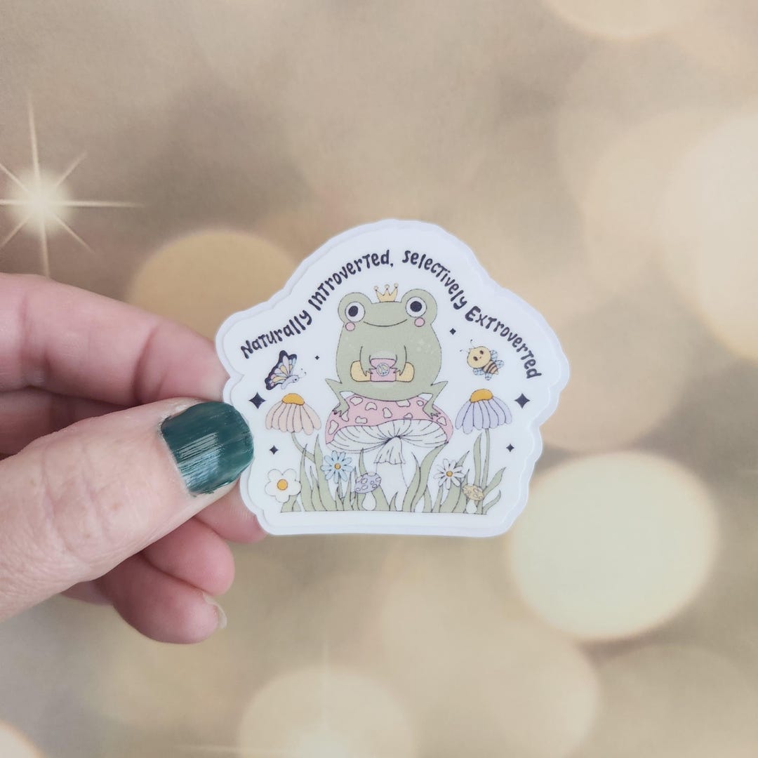 Frog Introvert Extrovert Sticker, Mental Health Affirmation - Etsy