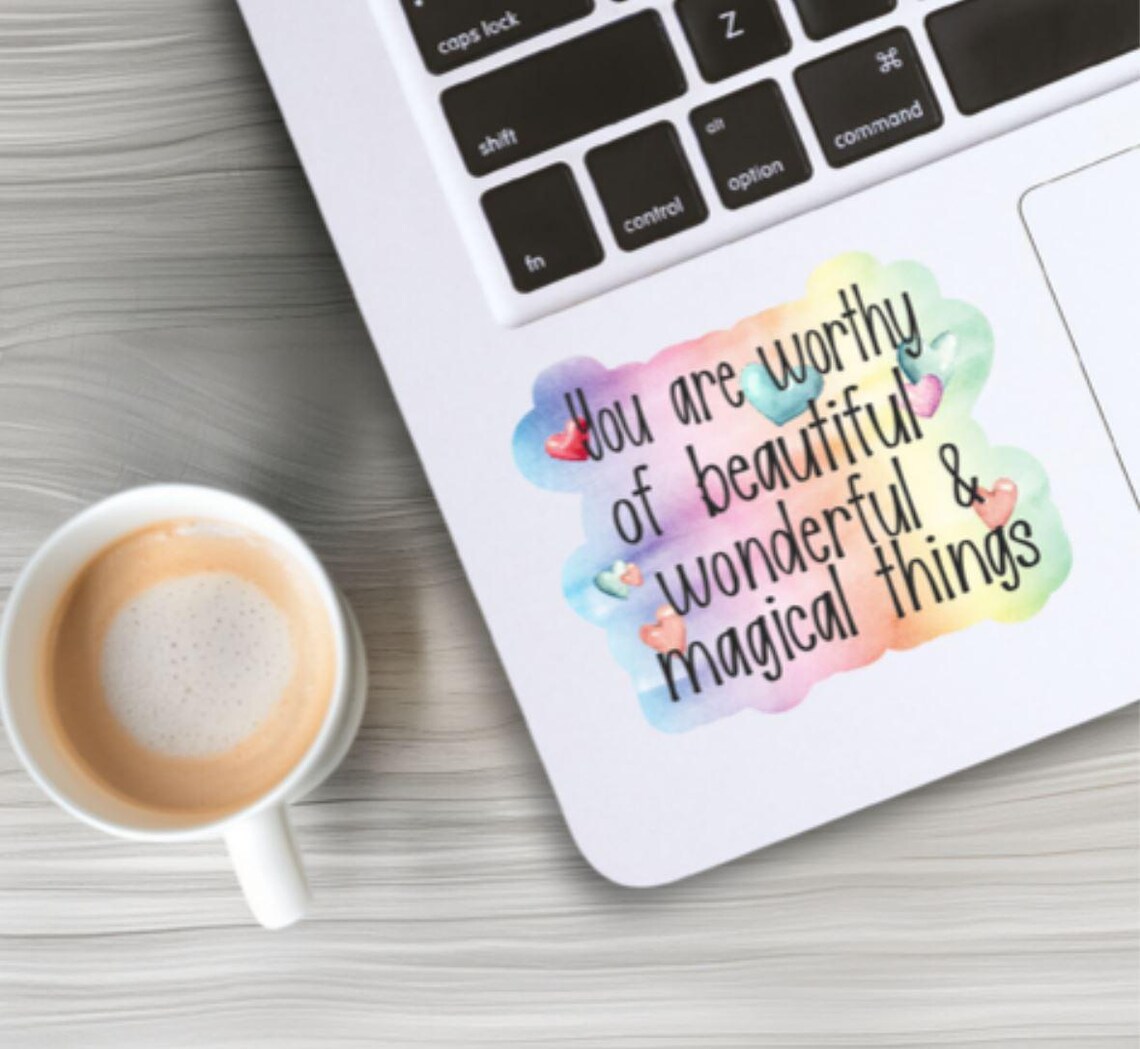 You Are Worthy Sticker, Motivational Positivity Decal - Etsy